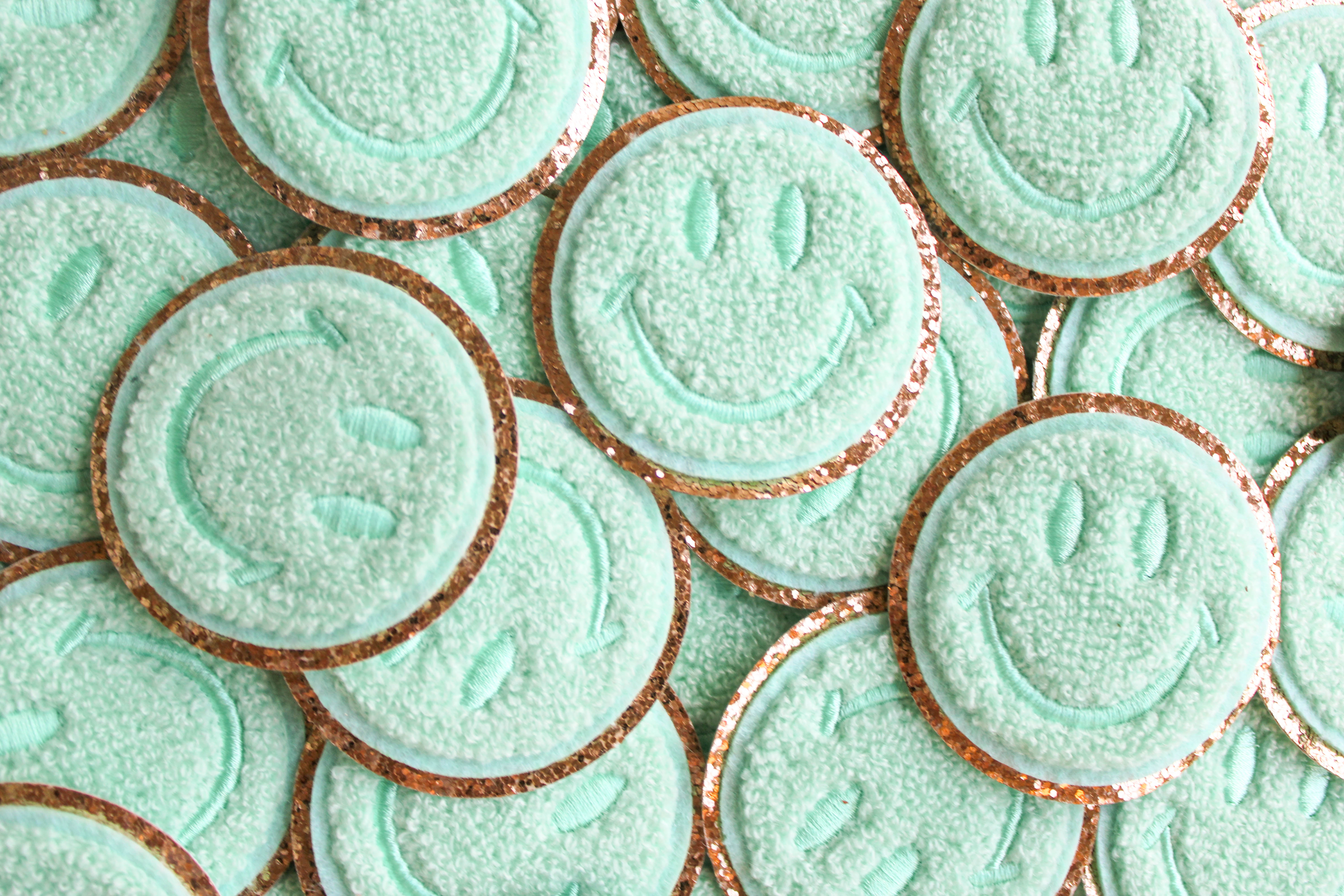 Glitter Happy Face Patch – Sempre Two